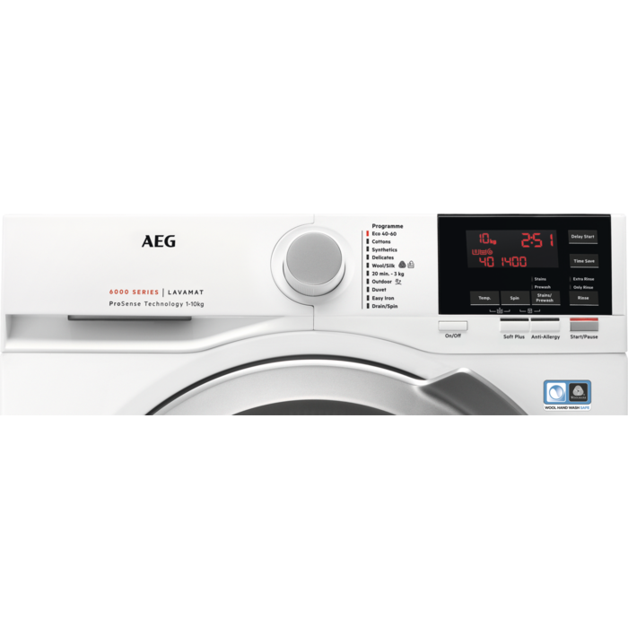 AEG 6000 Series Washing Machine With Prosense 10 kg 1400 rpm L6FBG142R