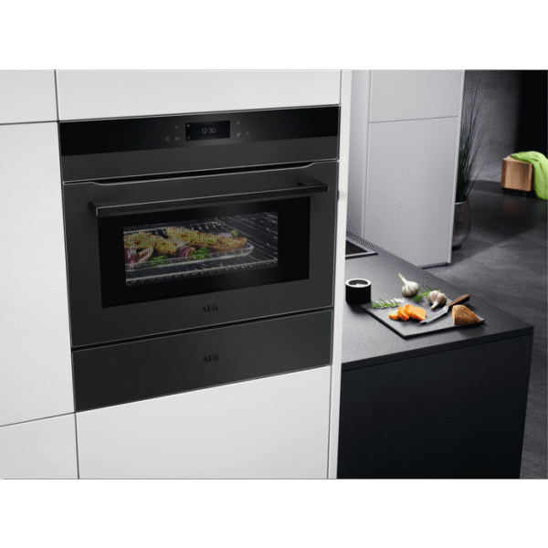 AEG KMK768080T CombiQuick Built In Microwave Oven with Enamel Cleaning