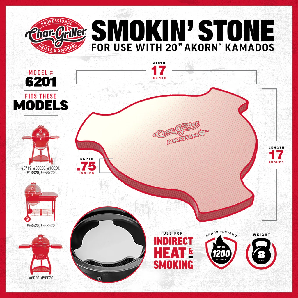 Char-Griller 6201 Akorn Ceramic Smoking Stone
