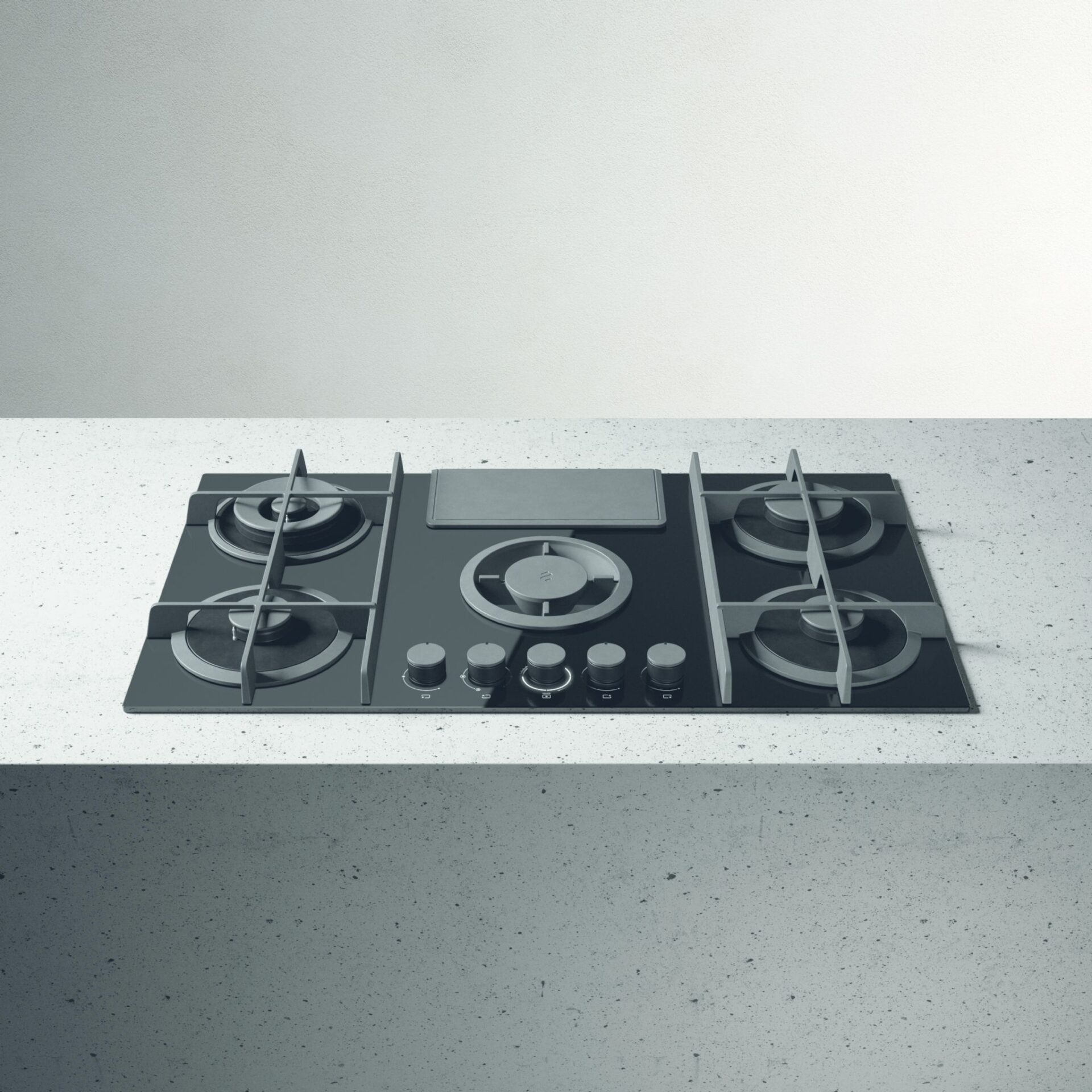 Elica NT-FLAME-BLK-DO Flame DO 88cm Vented Gas Hob in Black - Appliance ...