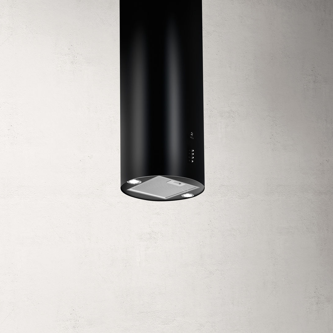 Elica TUBE-PRO-ISL-BL Tube Pro 43cm Island Extractor Hood in Matt Black ...