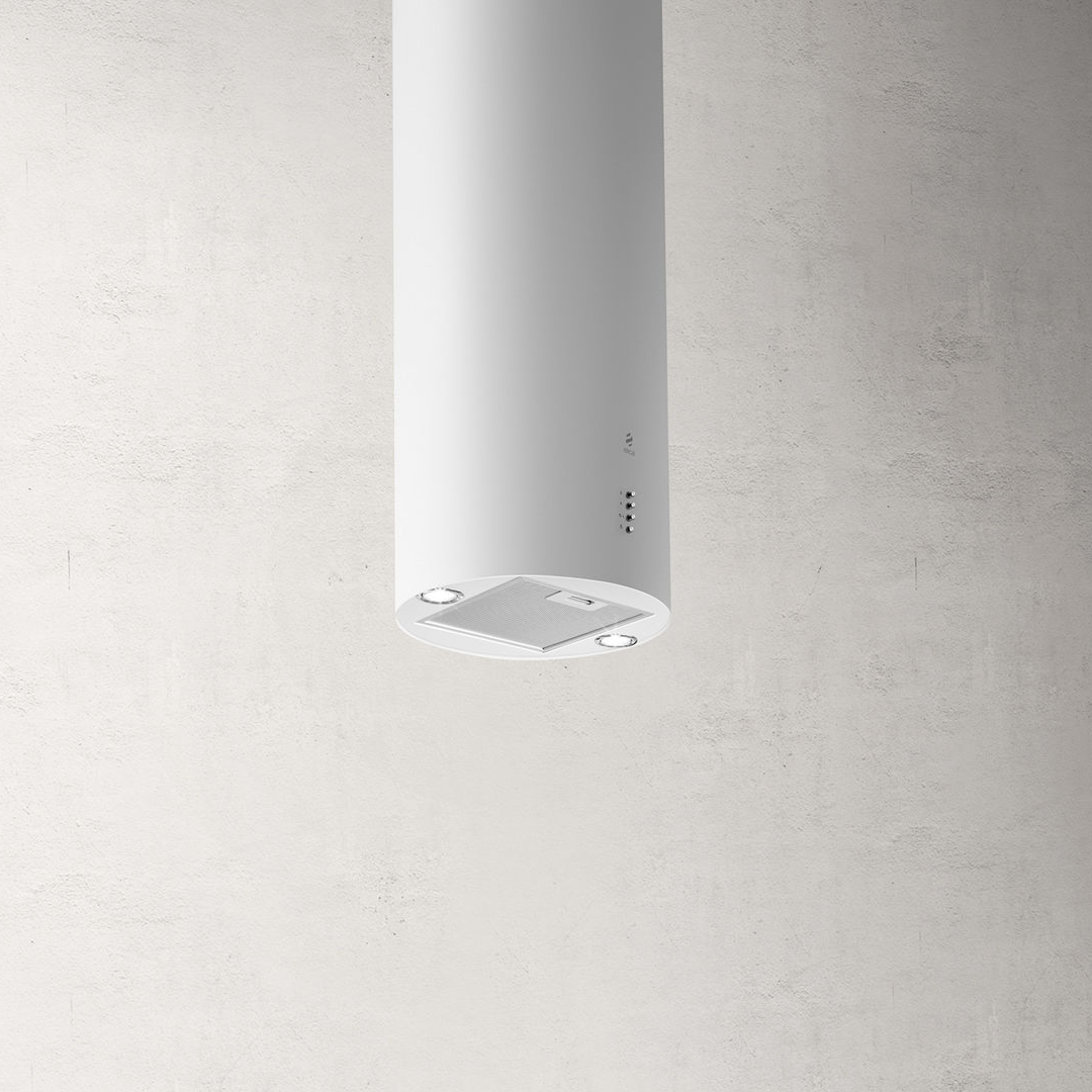 Elica TUBE-PRO-ISL-WH Tube Pro 43cm Island Extractor Hood in White ...