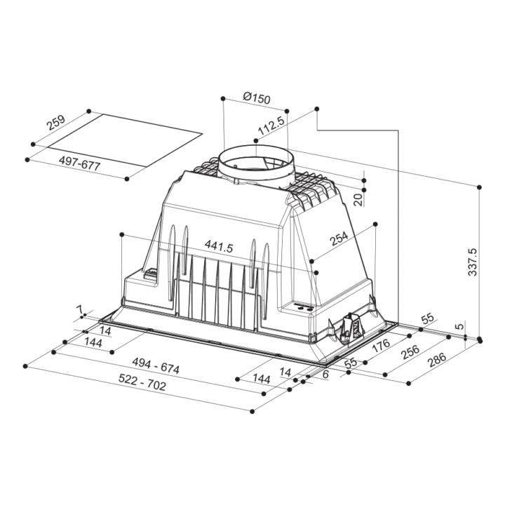 Faber Inca Plus HCS Integrated Cooker Hood - Appliance Superstore