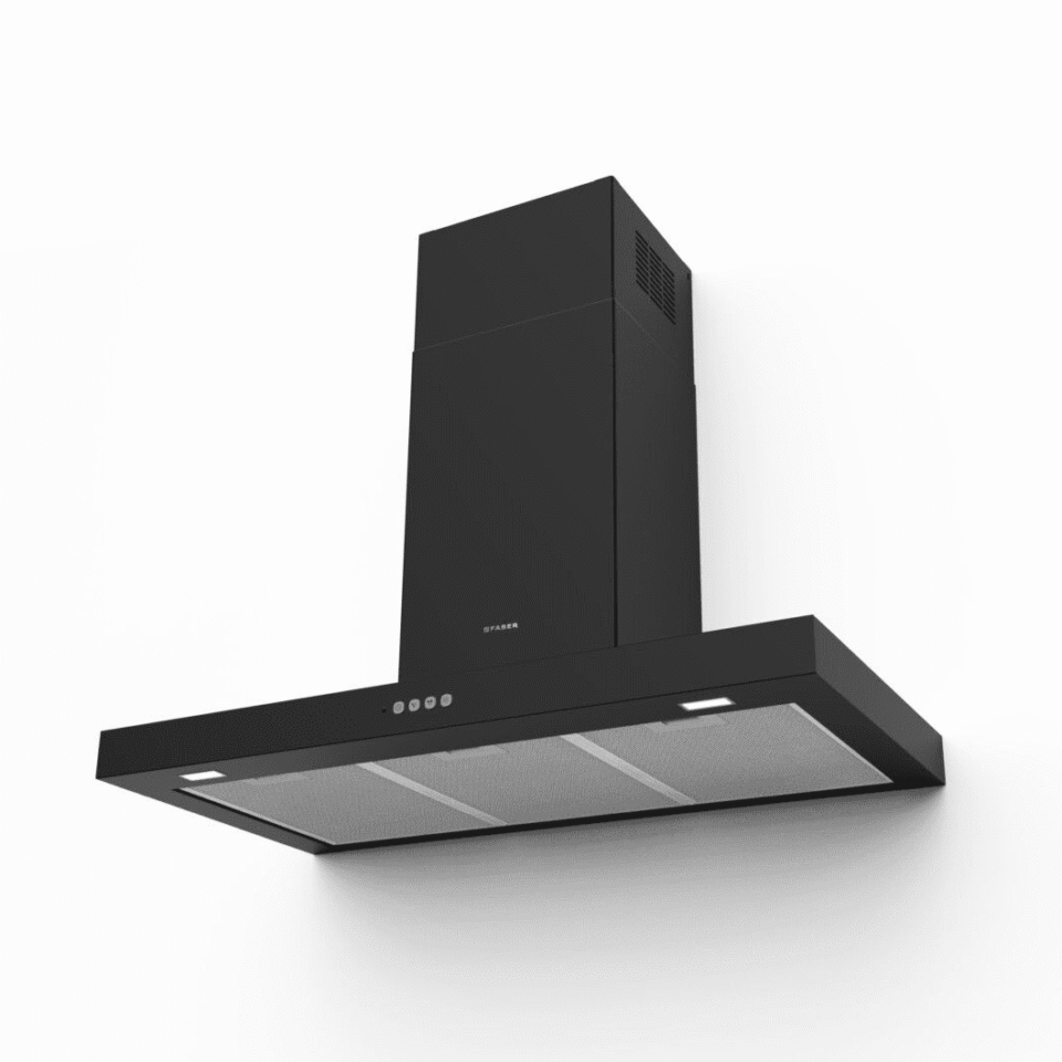 Faber STILO-BLK Comfort 90cm Black Matt Wall Mounted Cooker Hood ...