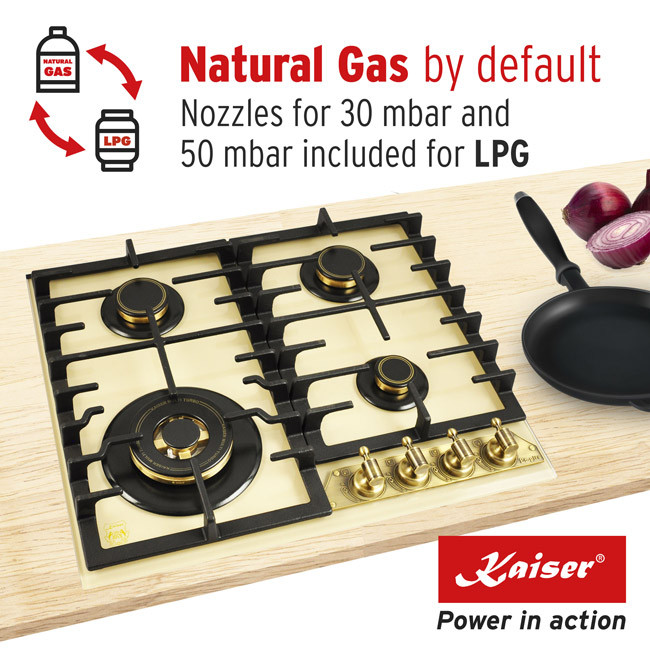 Kaiser KCG 6335 ElfEm Turbo Empire 60cm Turbo Gas Hob