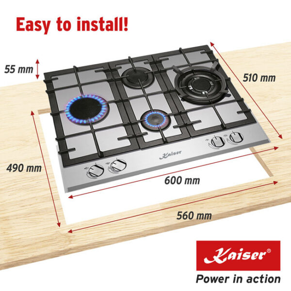 Kaiser KCG 6394 W Turbo Romb Grand Chef 60cm Gas Hob