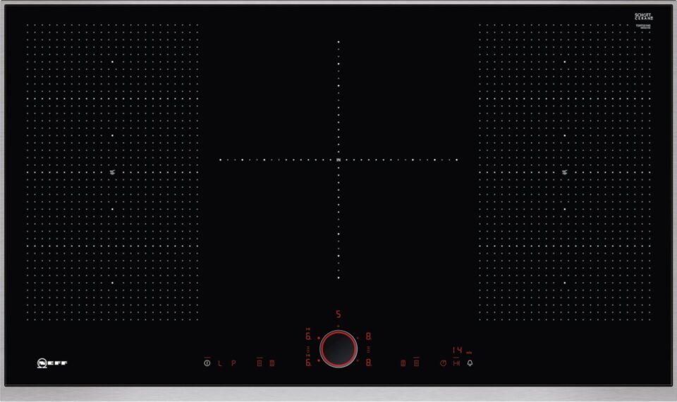 Neff T59TS51N0 Induction hob Glass on stainless steel trim 918 mm