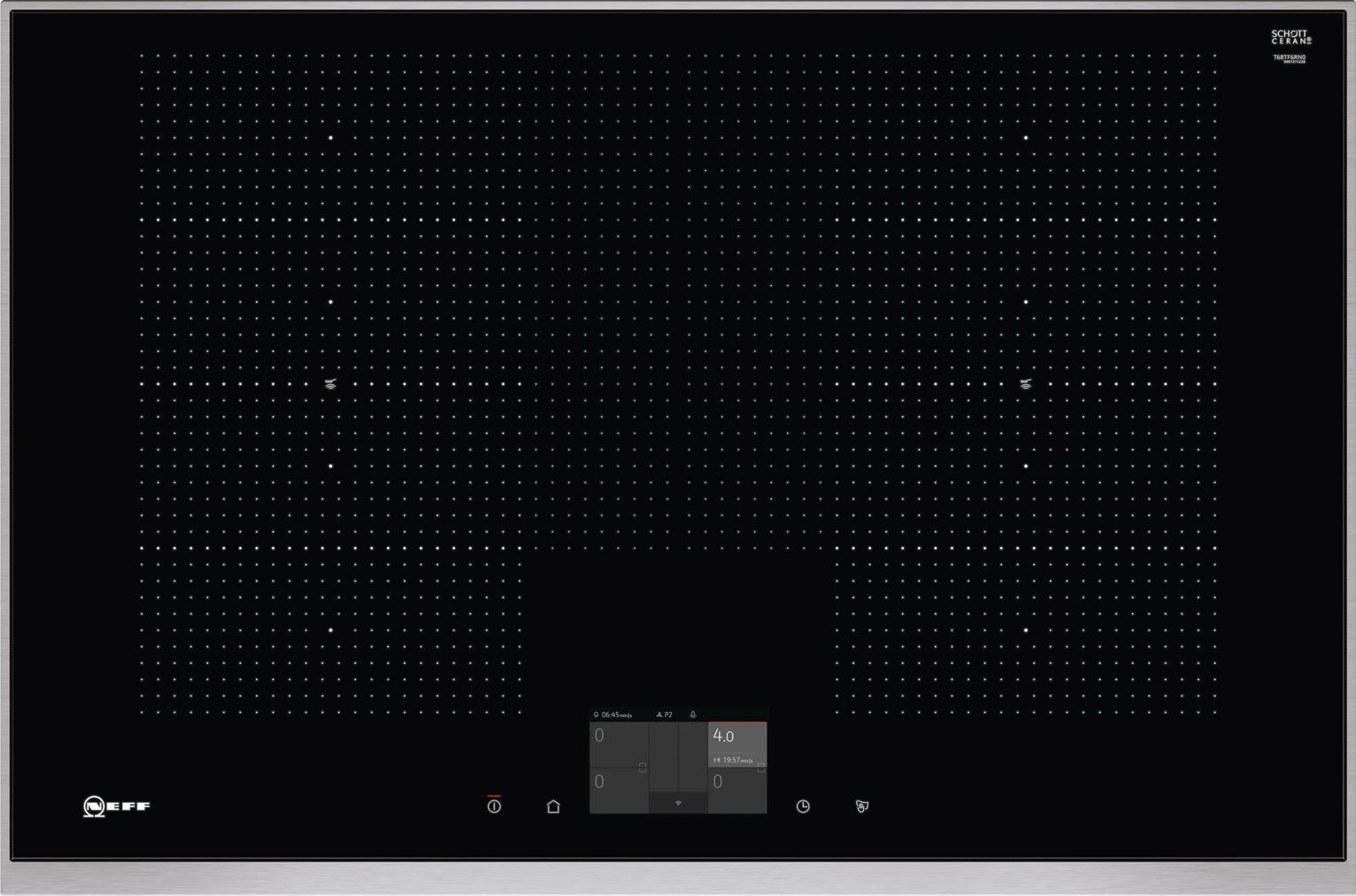 Neff T68TF6RN0 Induction hob Glass on stainless steel trim 826 mm