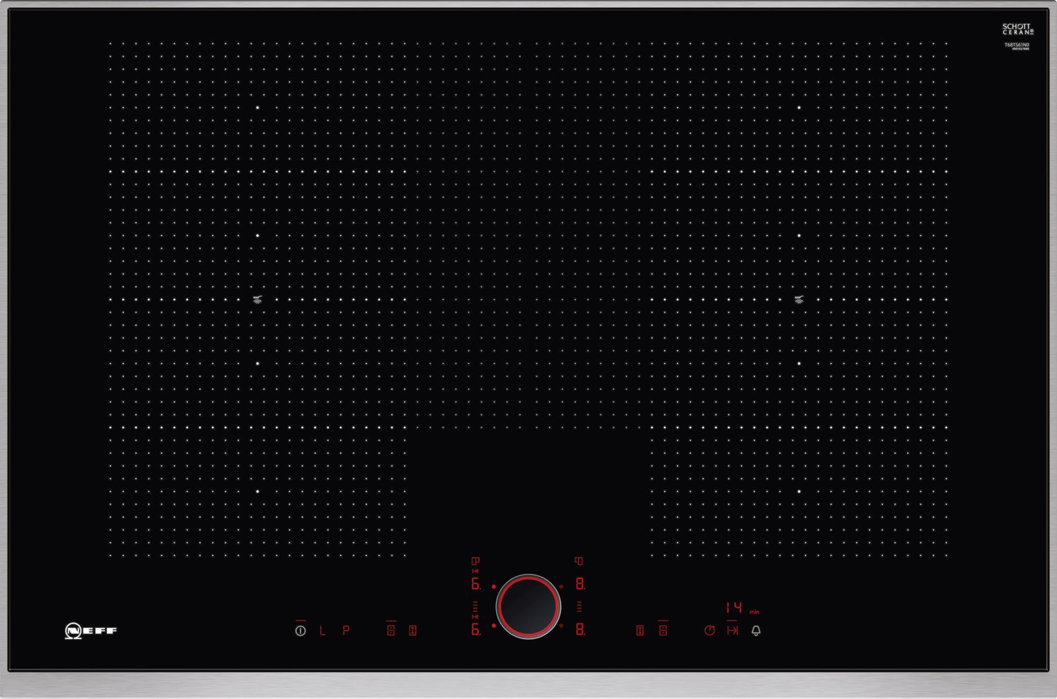 Neff T68TS61N0 Induction hob Ceramic glass on stainless steel trim 826 mm