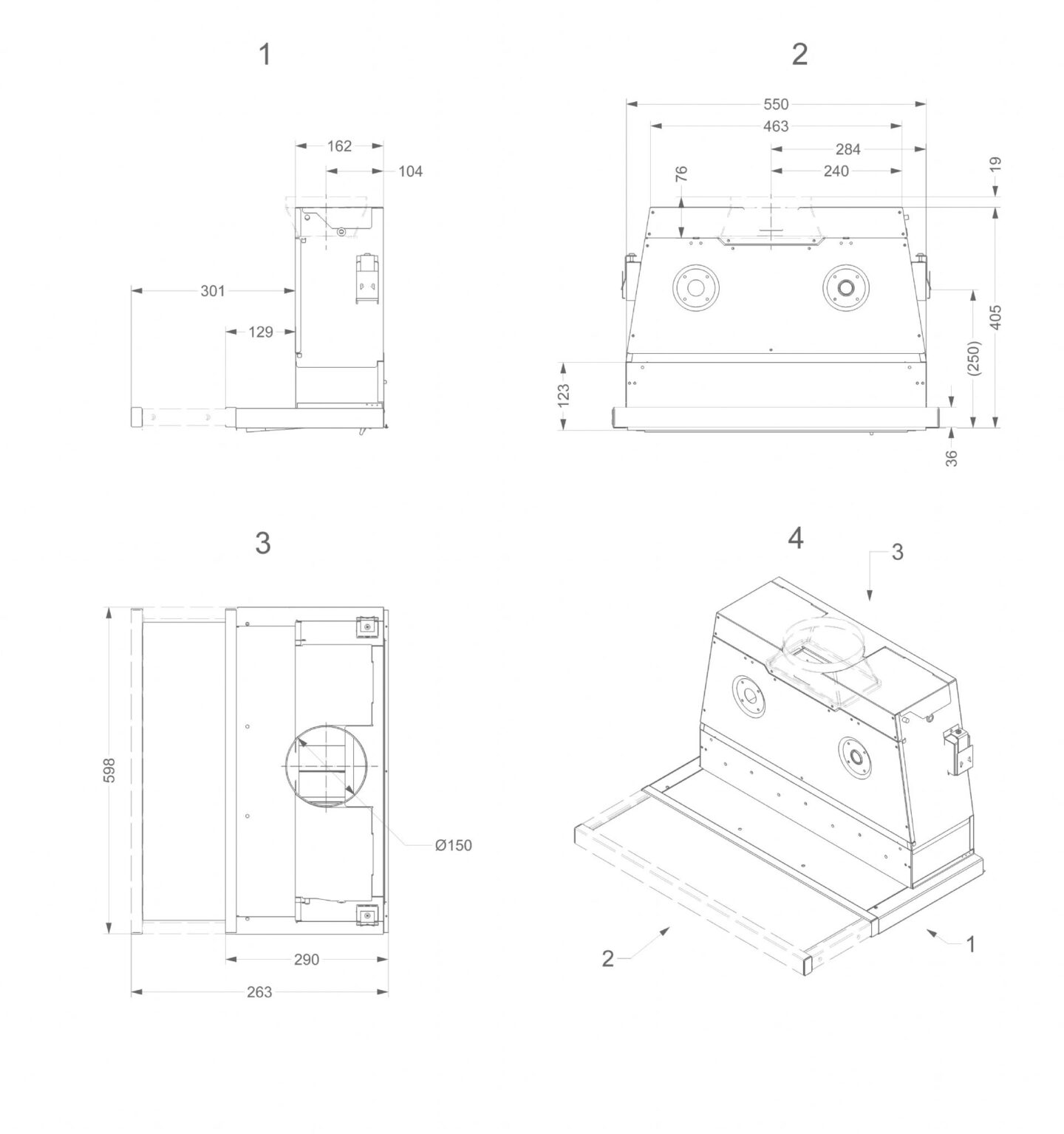 Novy 662 60cm Telescopic Extractor Hood