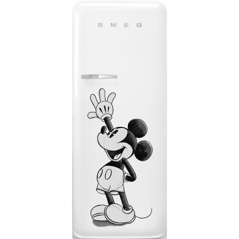 Smeg 50s Style Freestanding Refrigerator Mickey Mouse Design FAB28RDMM5