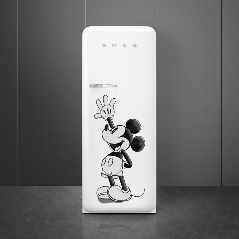 Smeg 50s Style Freestanding Refrigerator Mickey Mouse Design FAB28RDMM5