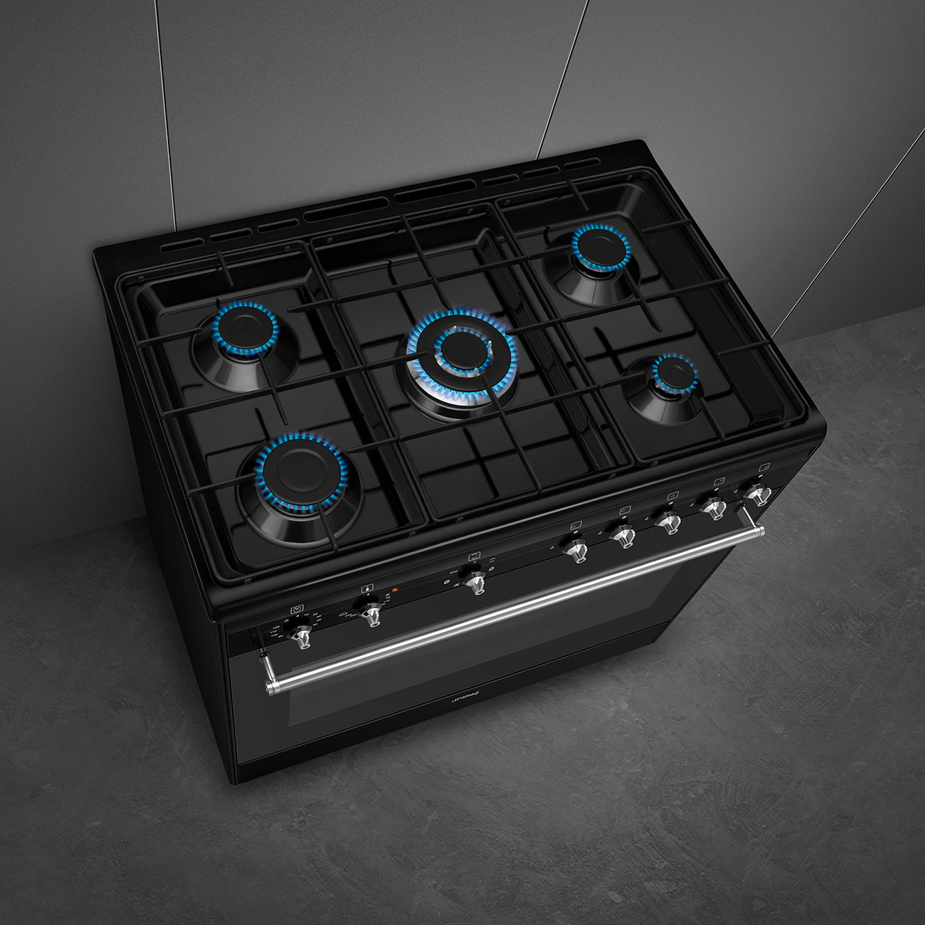 Smeg CX91GMBL 90cm Freestanding Range Cooker with Gas Top