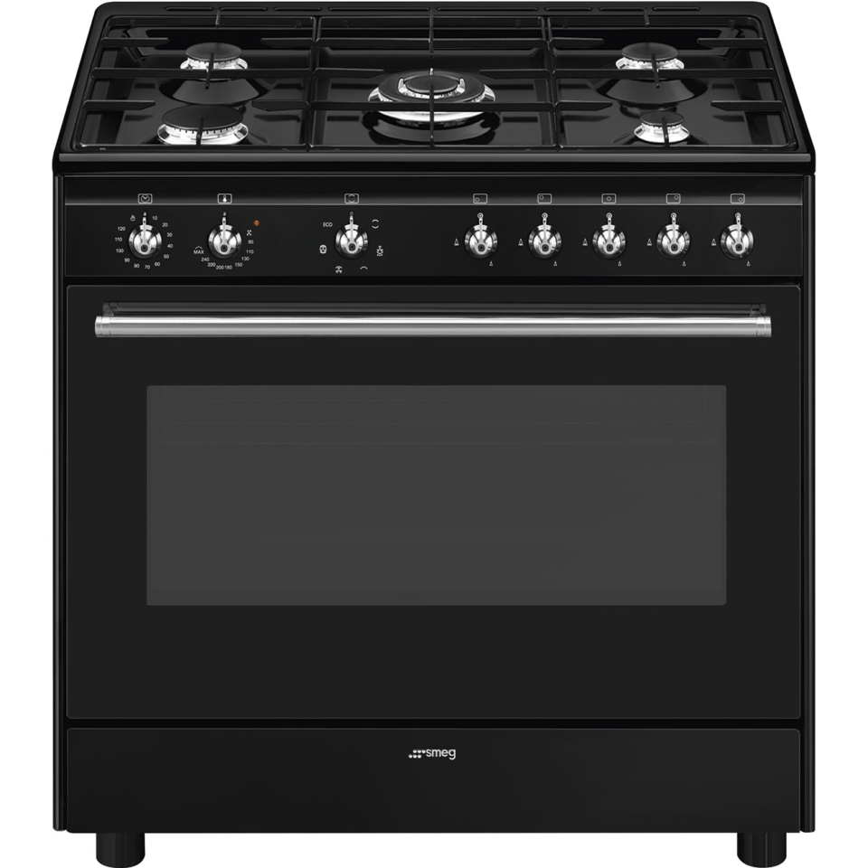 Smeg CX91GMBL 90cm Freestanding Range Cooker with Gas Top