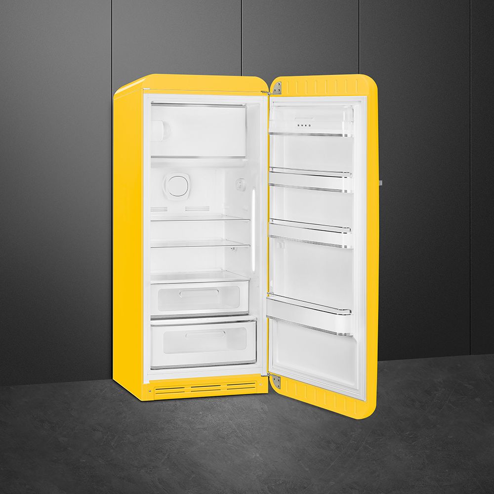 Smeg FAB28RYW5 50s Style Freestanding Fridge Right Hinge Yellow