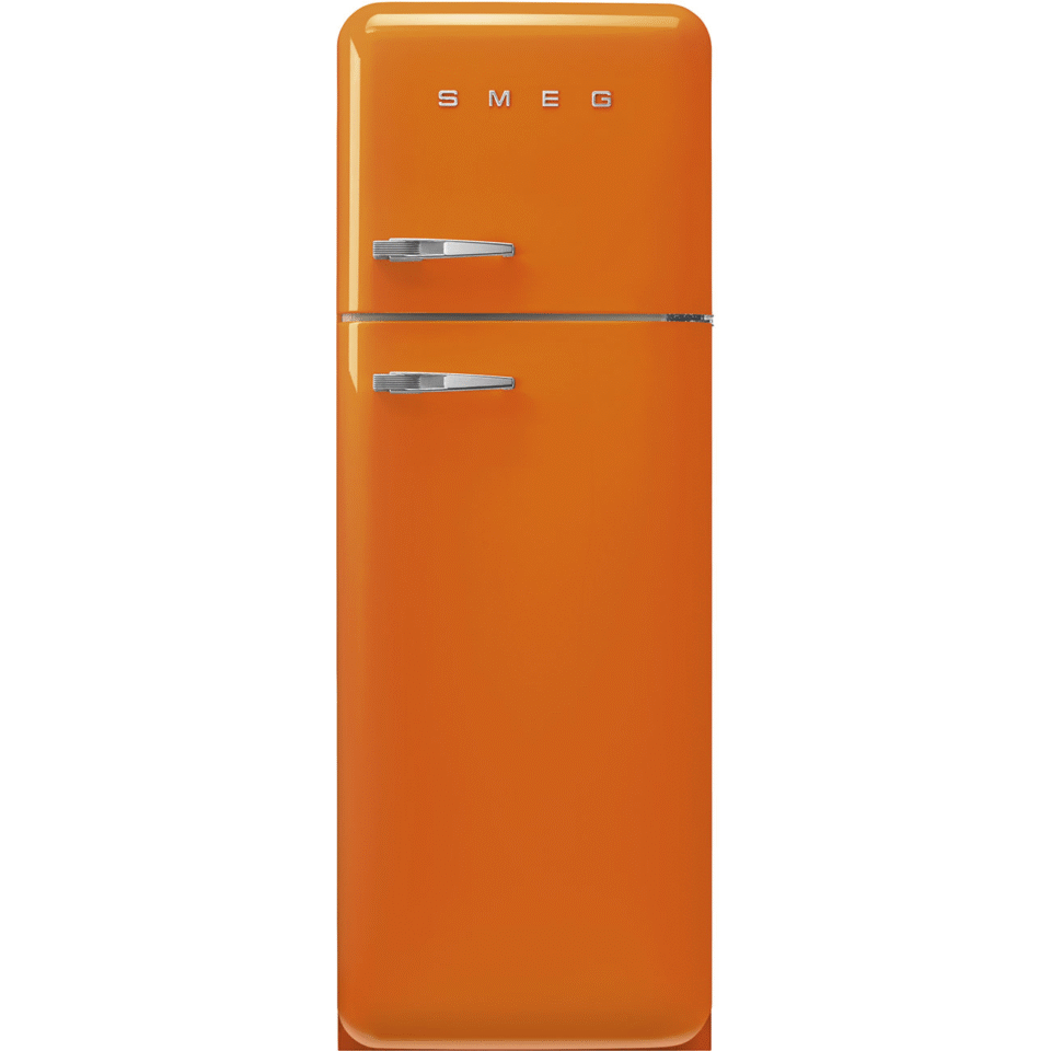 Smeg FAB30ROR5 50s Style Freestanding Right Hinge Fridge Freezer Orange
