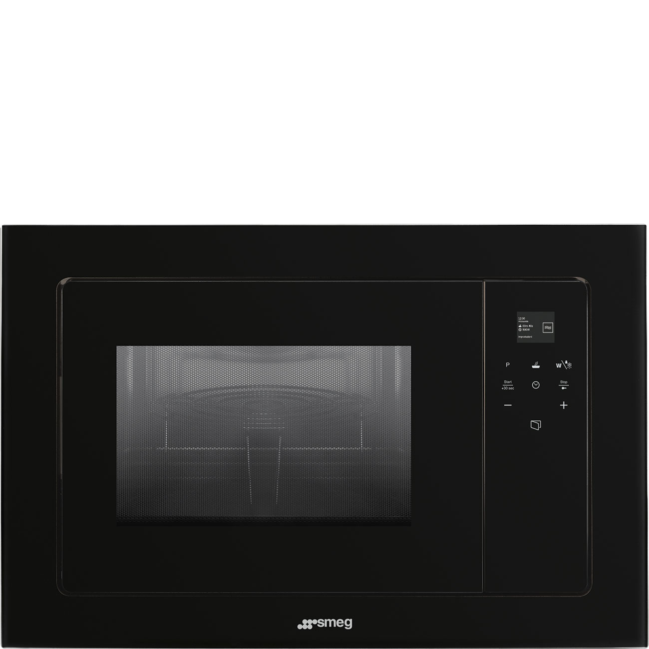 Smeg FMI120N2 Linea Built In Microwave with Grill Black