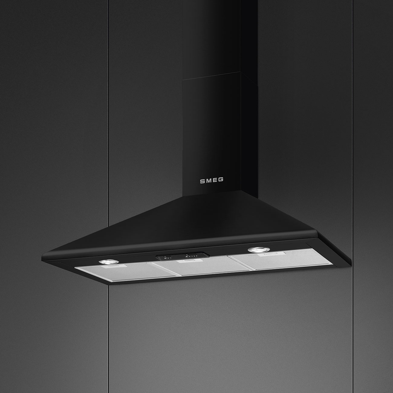Smeg KSED95NEE 90cm Chimney Wall Hood Black - Appliance Superstore