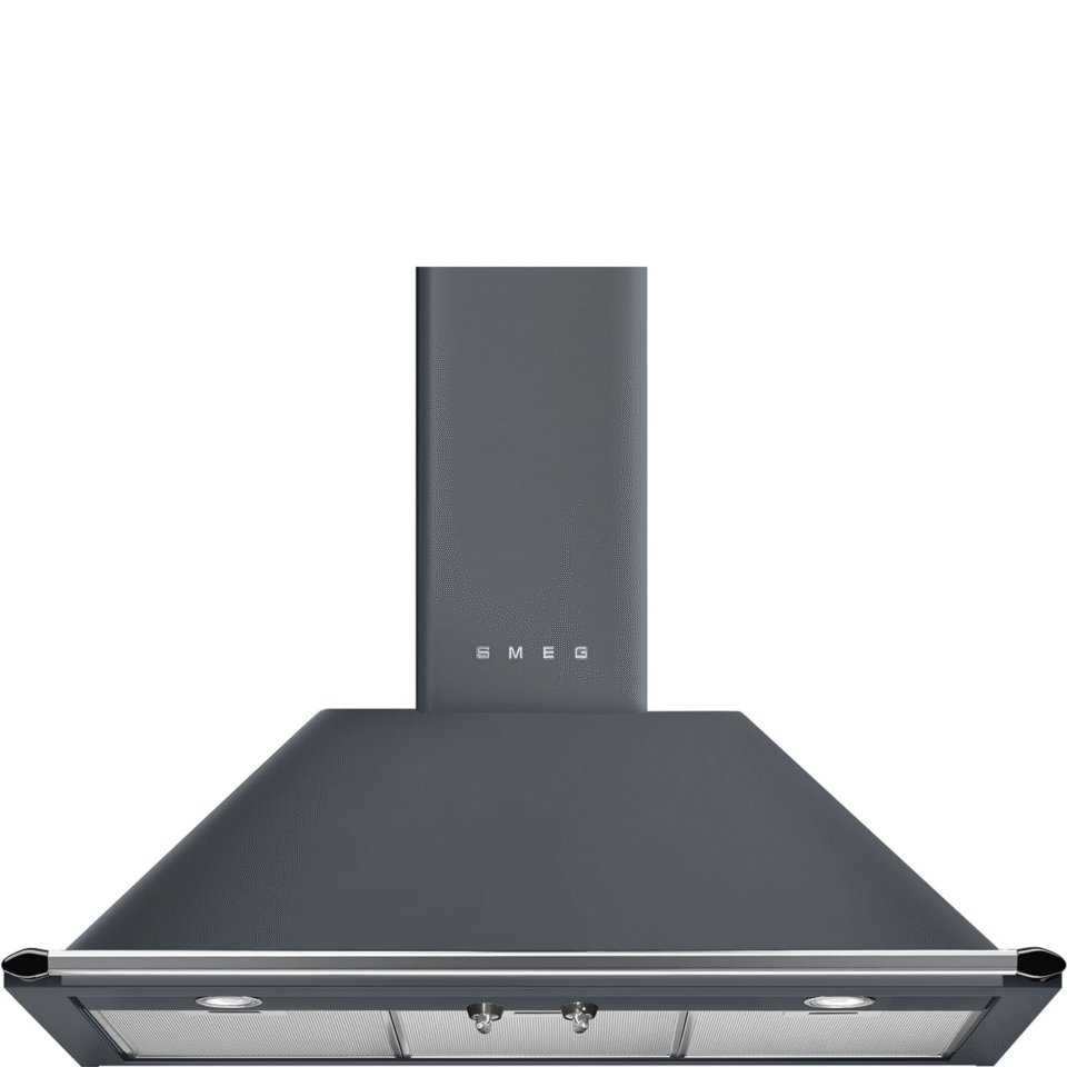 Smeg KT90GRE 90cm Chimney Wall Hood Slate Grey - Appliance Superstore